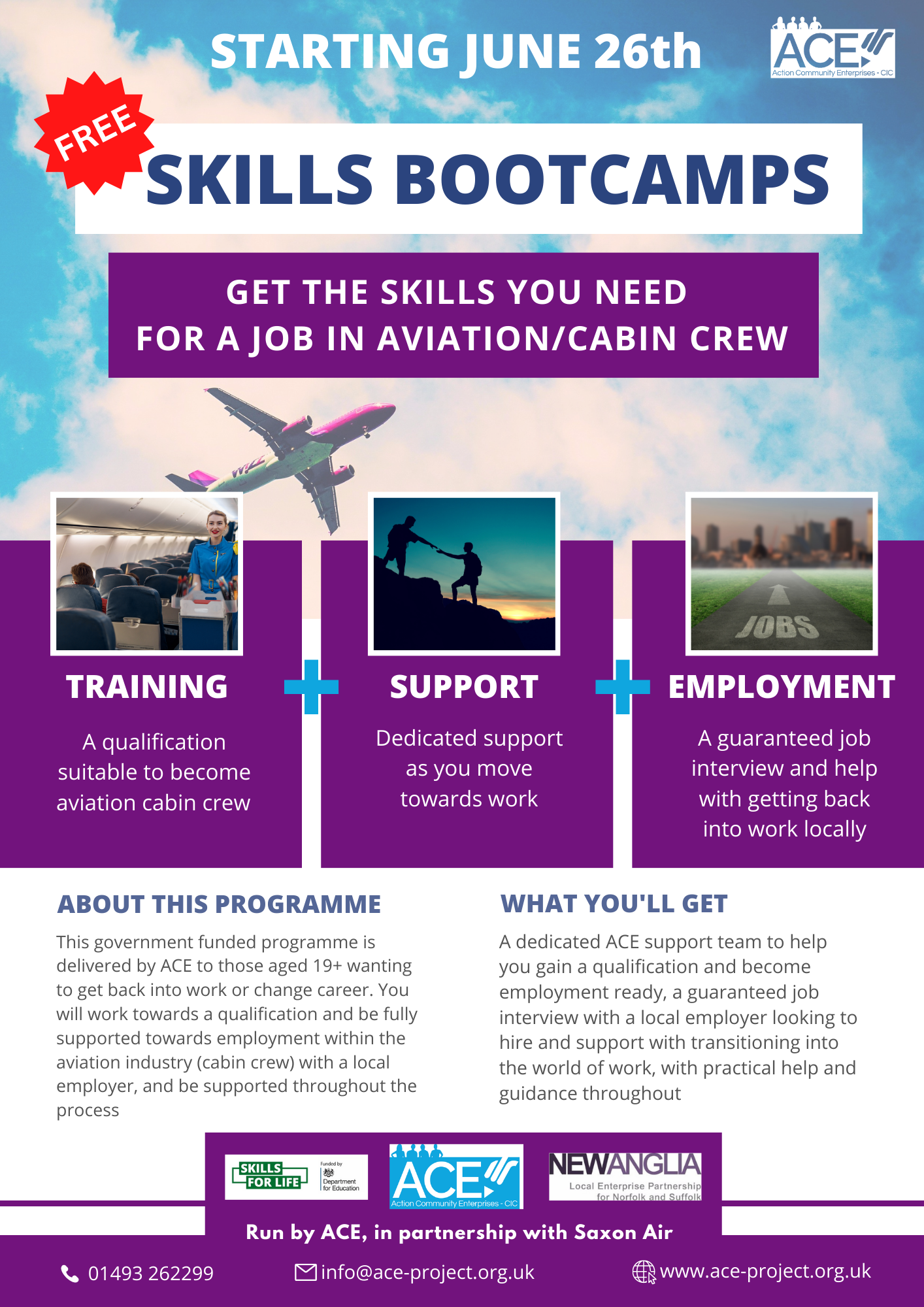 SKILLS BOOTCAMP - Cabin Crew/aviation - Action Community Enterprises C I C
